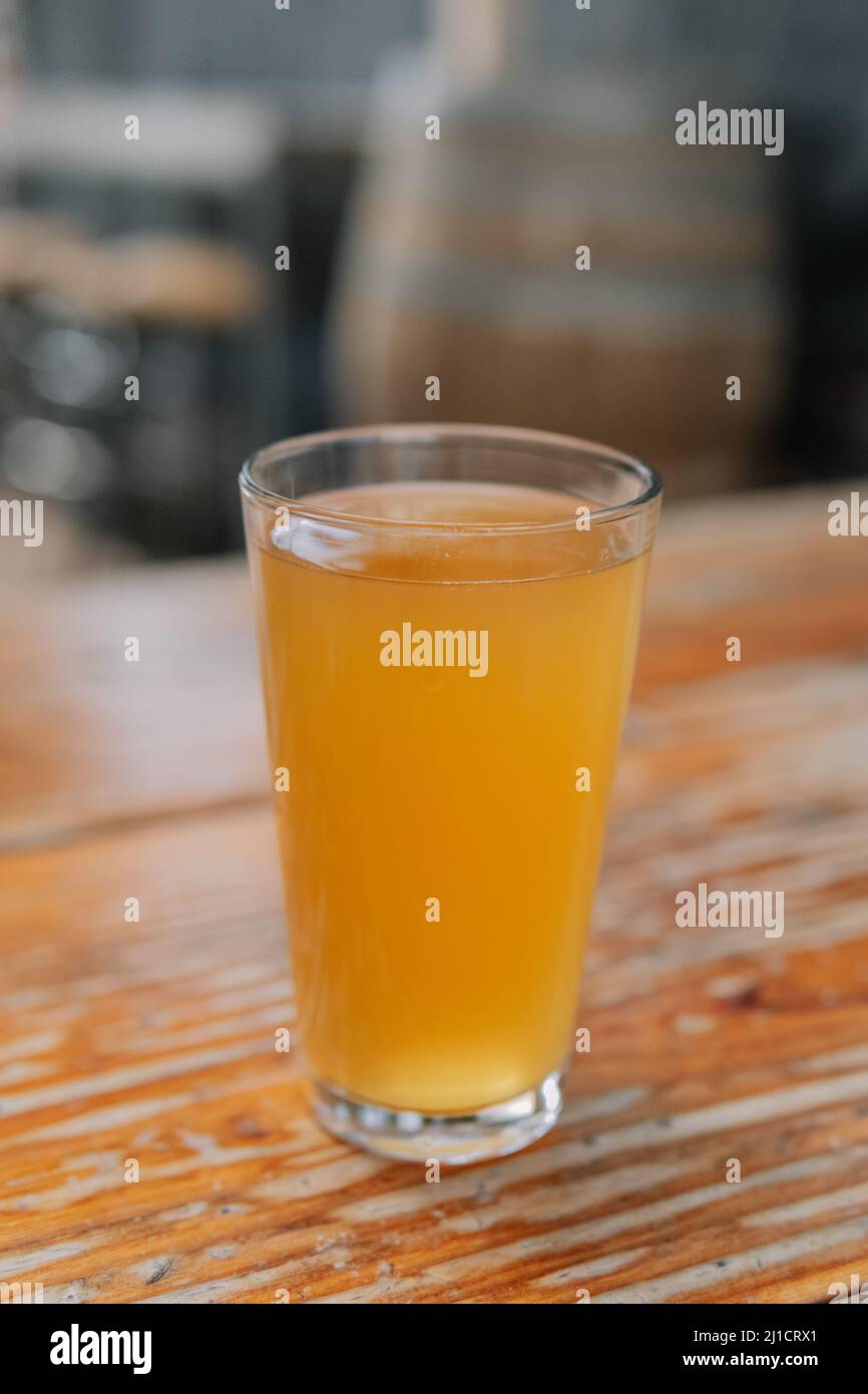 A selective focus shot of cup of fresh juice Stock Photo - Alamy