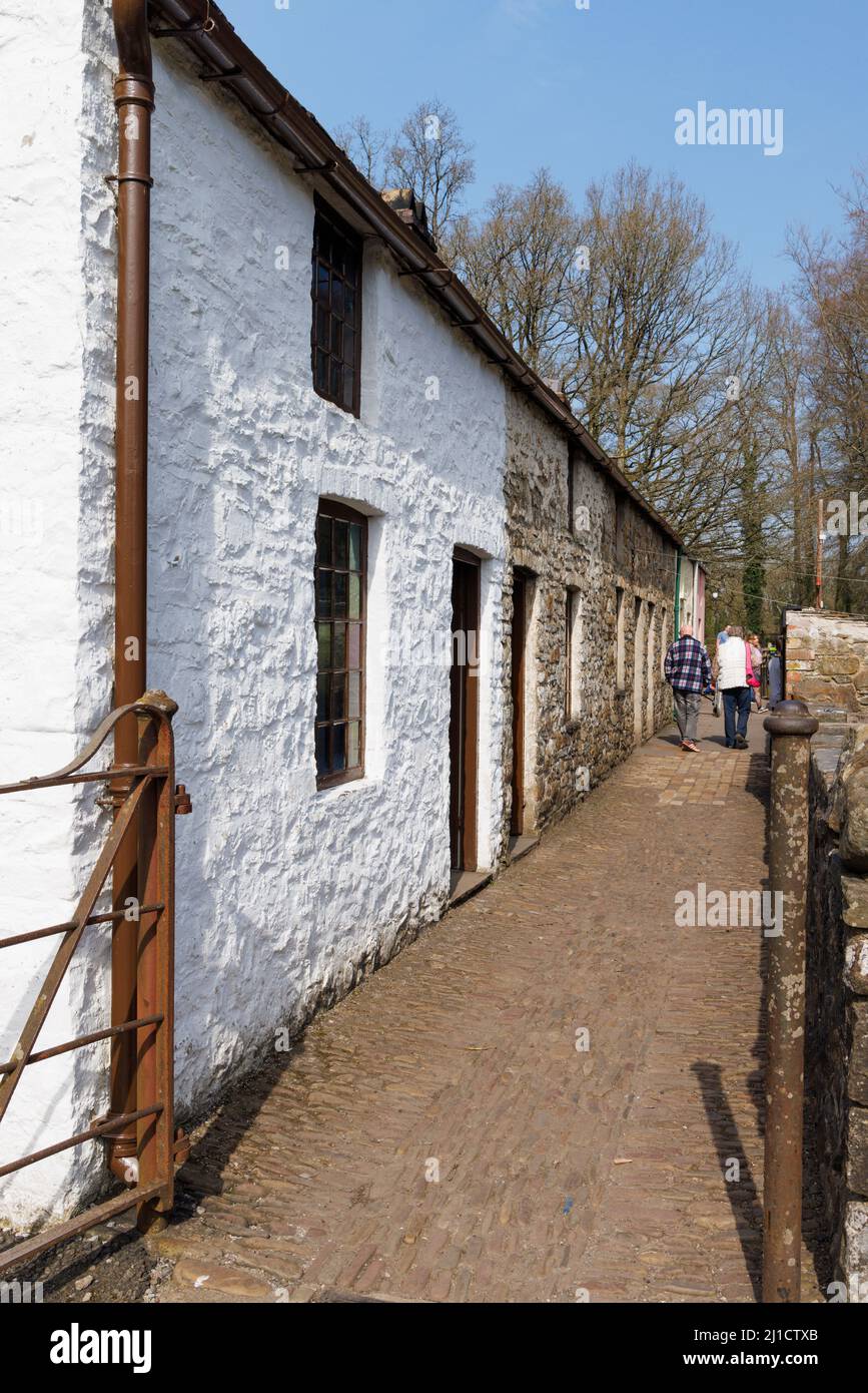 Rhyd-y-car Terrace at St Fagans National History Museum, Cardiff, Wales ...