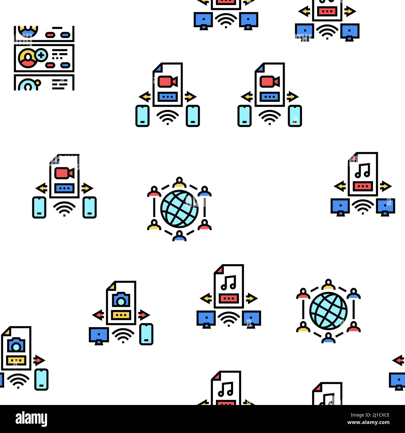 Internet Social Media Vector Seamless Pattern Stock Vector Image & Art ...