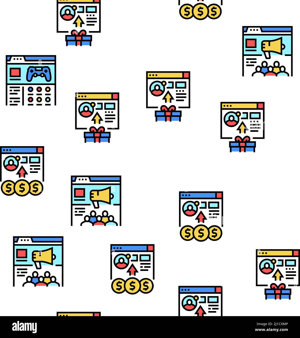 Internet Social Media Vector Seamless Pattern Stock Vector Image & Art ...