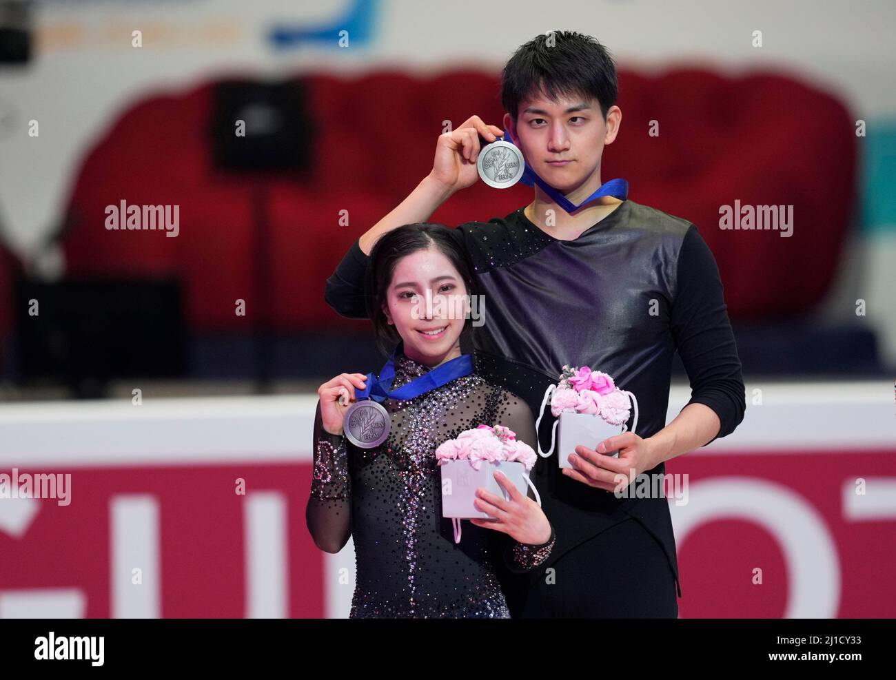 March 24, 2022: Riku Miura and Ryuichi Kihara from Japan with their ...