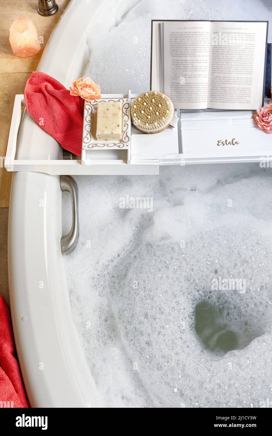 Self care spa bath Stock Photo - Alamy