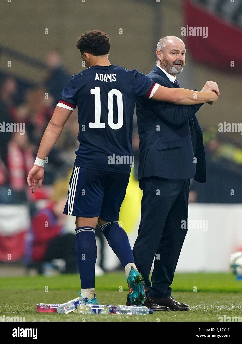 Scotland manager Steve Clarke and Che Adams during the International ...