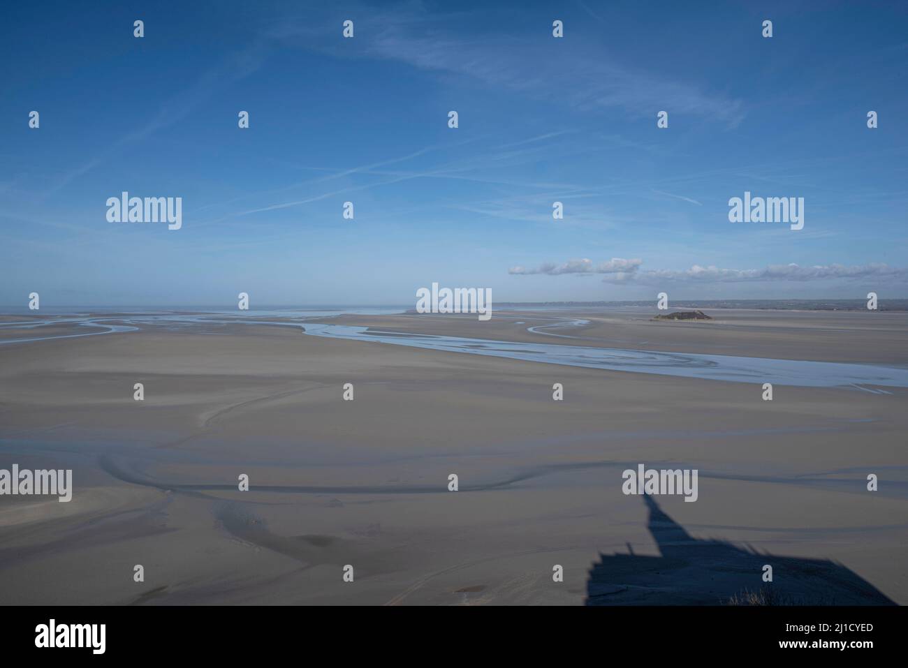 Bay and houses of the ramparts of the Mont Saint Michel in Normandy ...