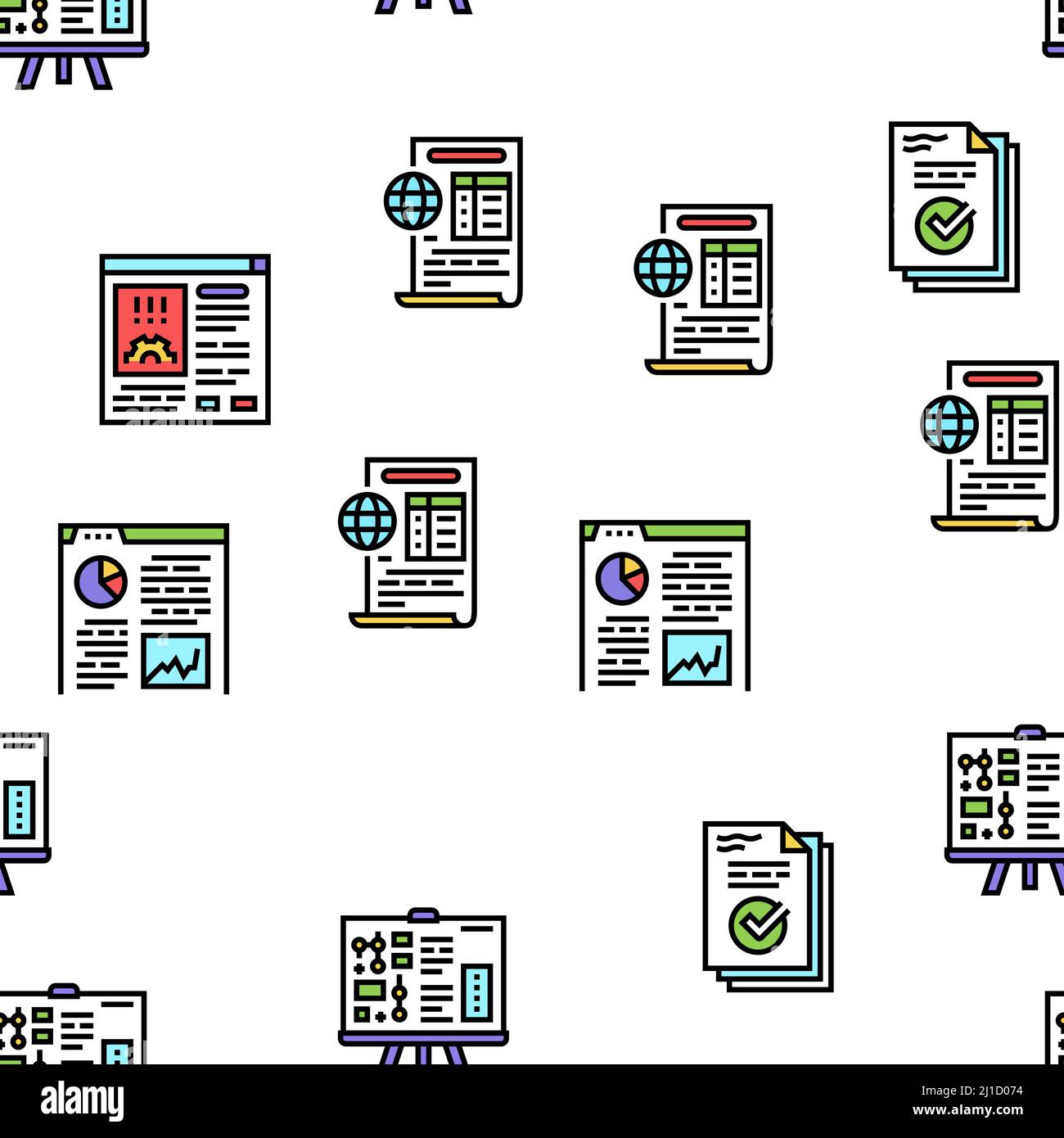 Reports Documentation Vector Seamless Pattern Stock Vector Image & Art ...