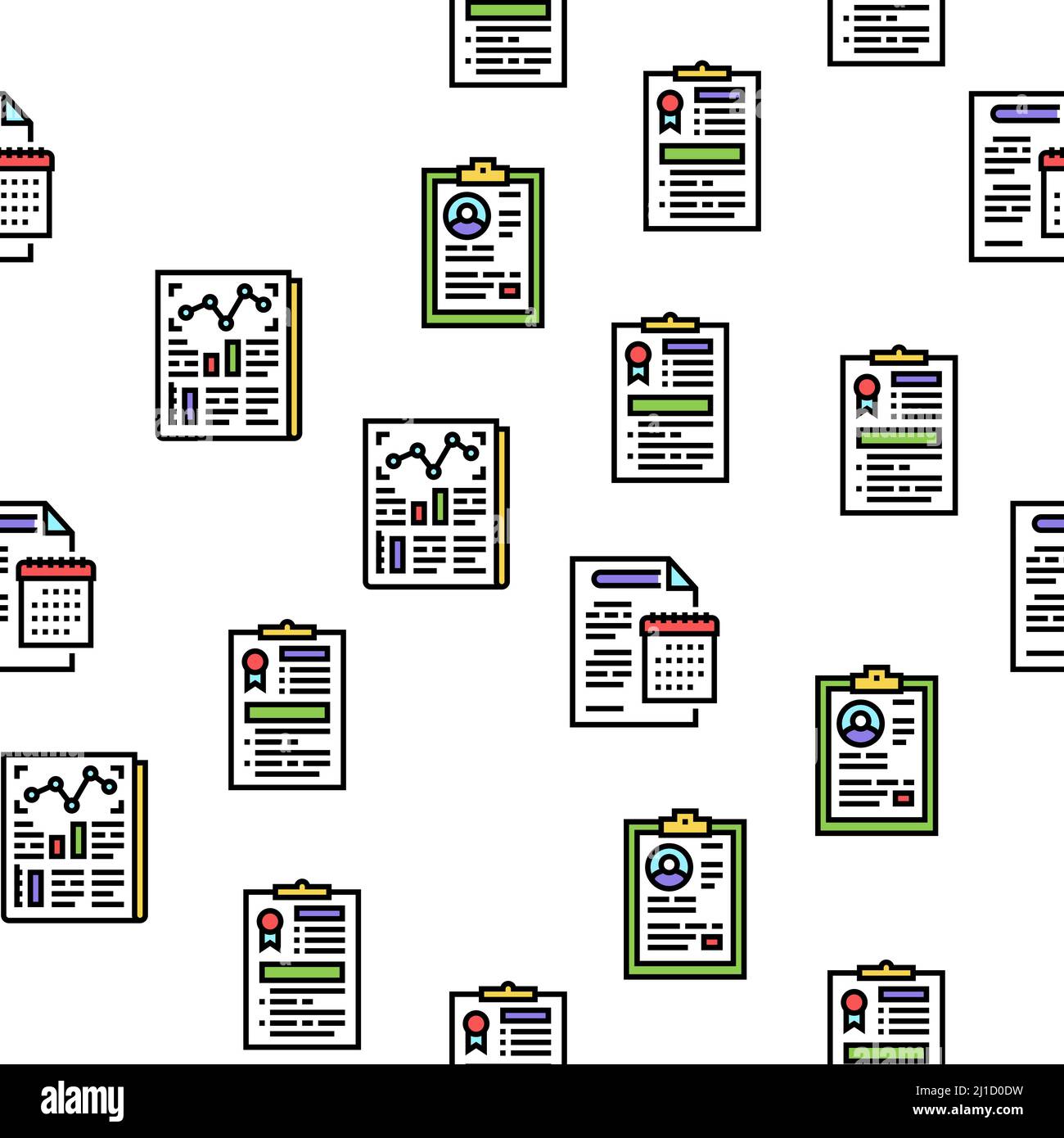 Reports Documentation Vector Seamless Pattern Stock Vector Image & Art ...