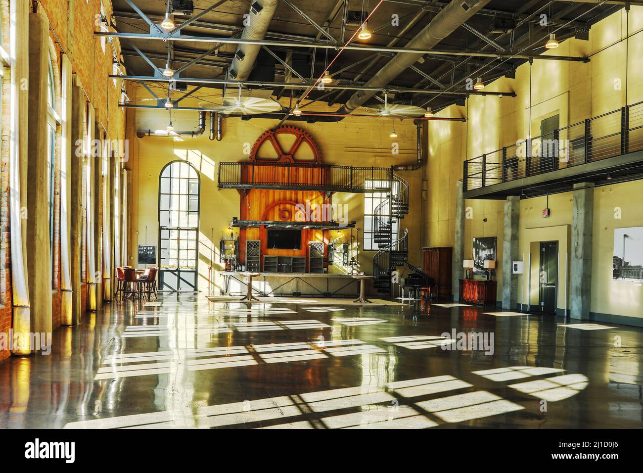 The Steam Plant. Interior of a restored historical utility building now ...