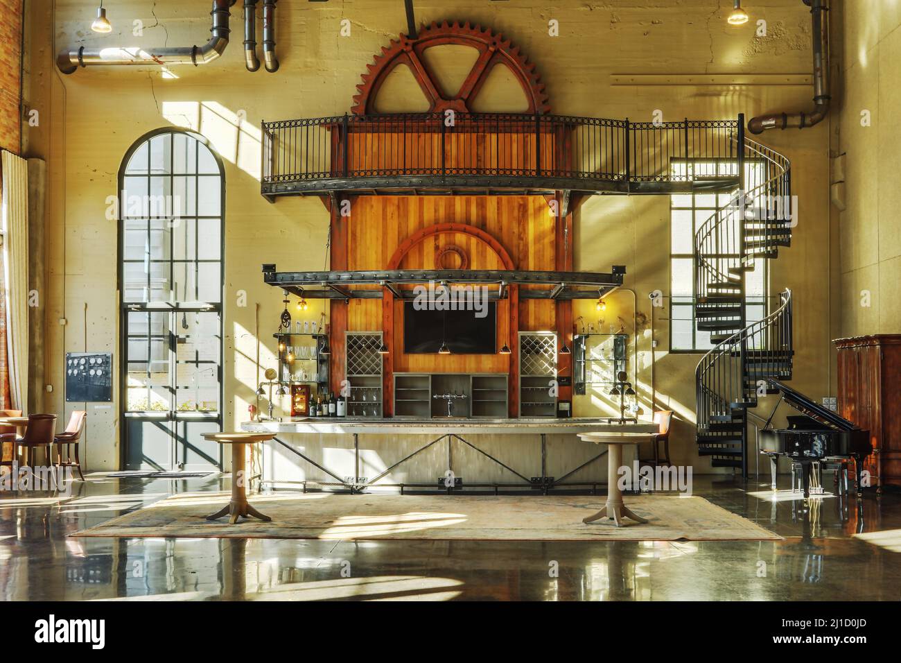 The Steam Plant. Interior of a restored historical utility building now ...
