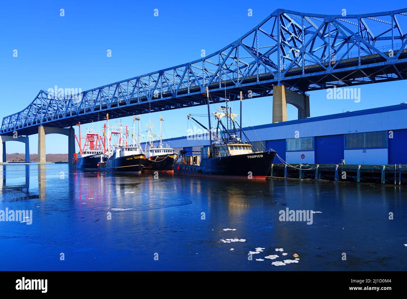 FALL RIVER, MA –5 MAR 2022- View of the Maritime Museum at Battleship ...