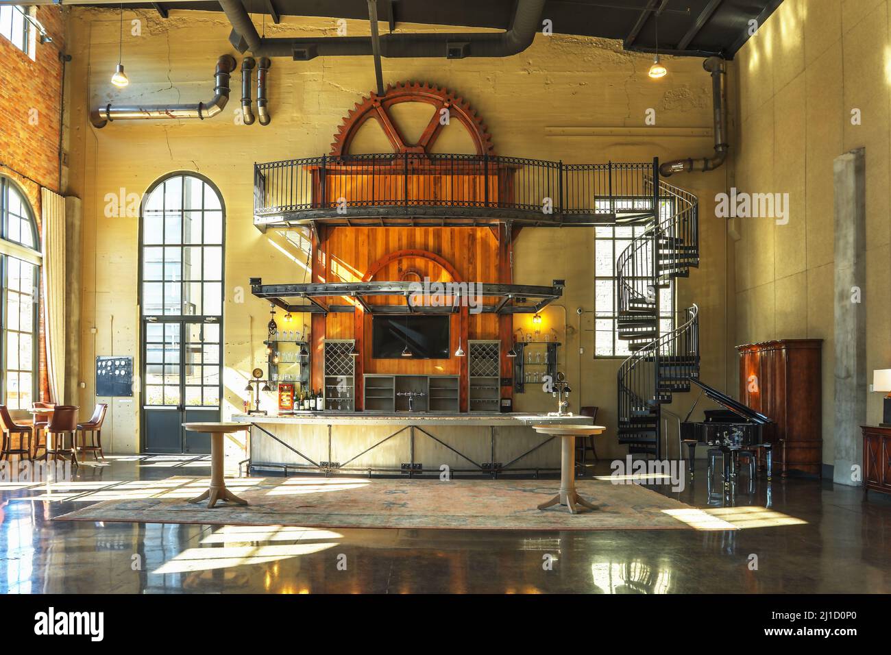 The Steam Plant. Interior of a restored historical utility building now ...