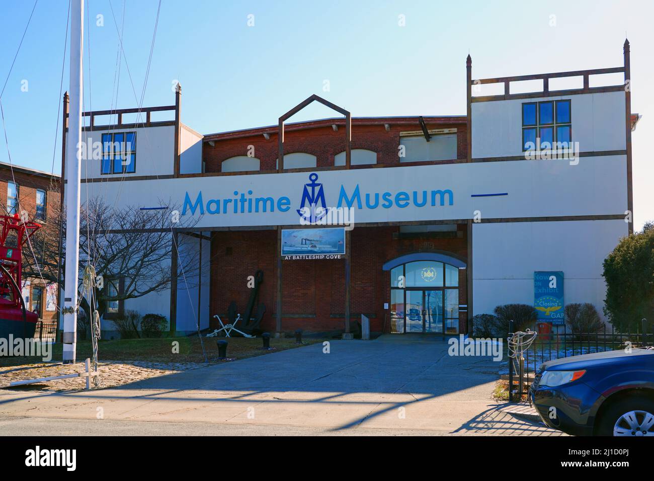 FALL RIVER, MA –5 MAR 2022- View of the Maritime Museum at Battleship ...