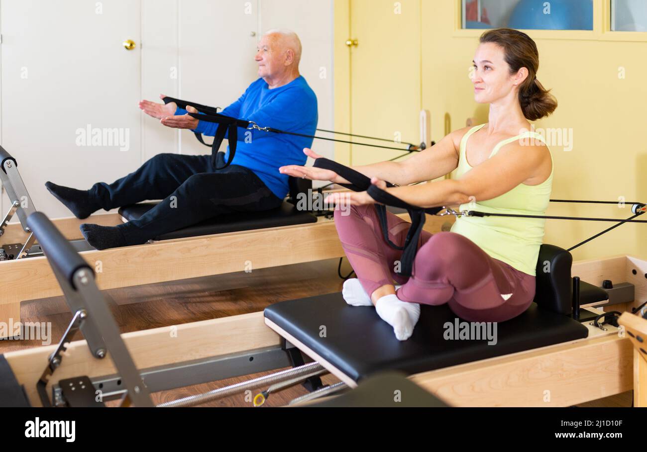 Reformer exercises hi-res stock photography and images - Alamy