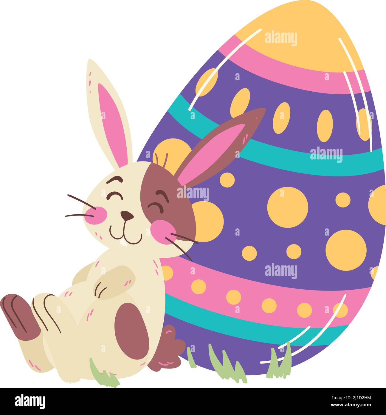Isolated cute rabbit and an easter egg Vector Stock Vector Image & Art ...