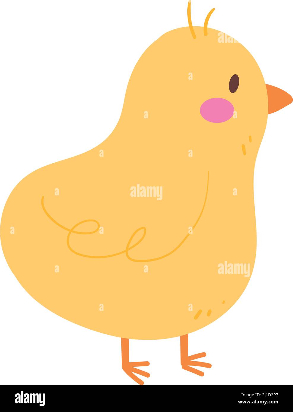 Isolated cute yellow little chicken cartoon Vector Stock Vector Image ...