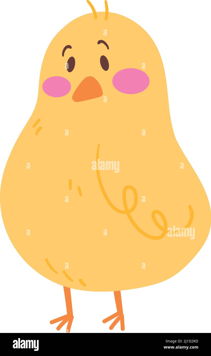 Isolated cute yellow little chicken cartoon Vector Stock Vector Image ...