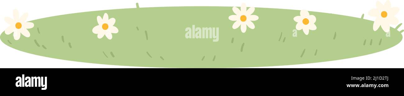 Isolated green grass with flowers Vector Stock Vector Image & Art - Alamy