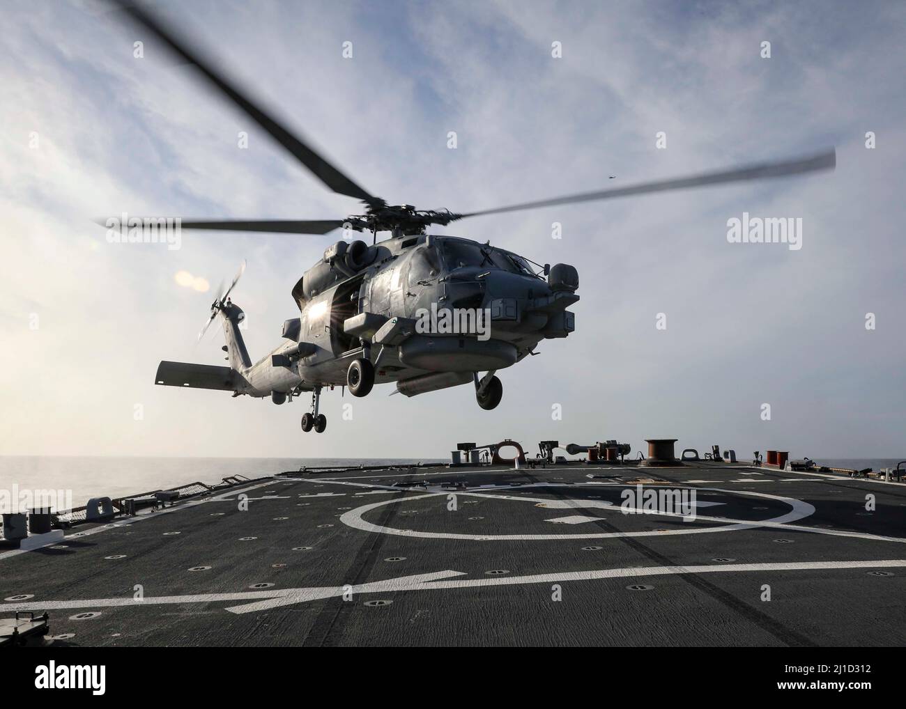 ATLANTIC OCEAN (March 22, 2022) – An MH-60R Seahawk, assigned to the ...