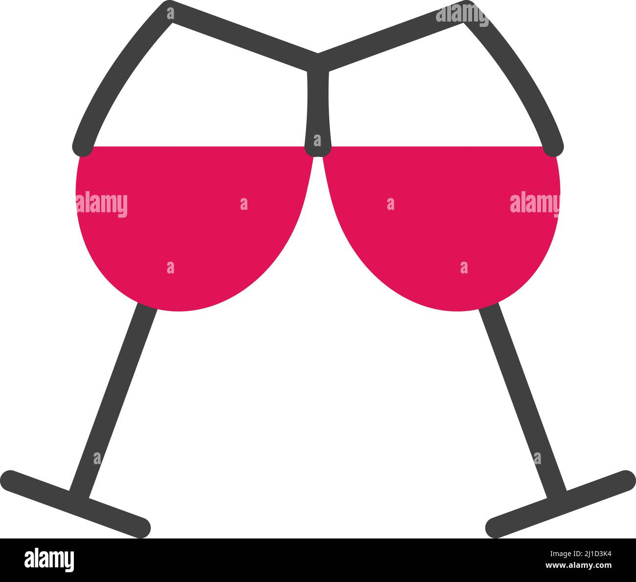 Clinking wine glasses line Stock Vector Images - Alamy