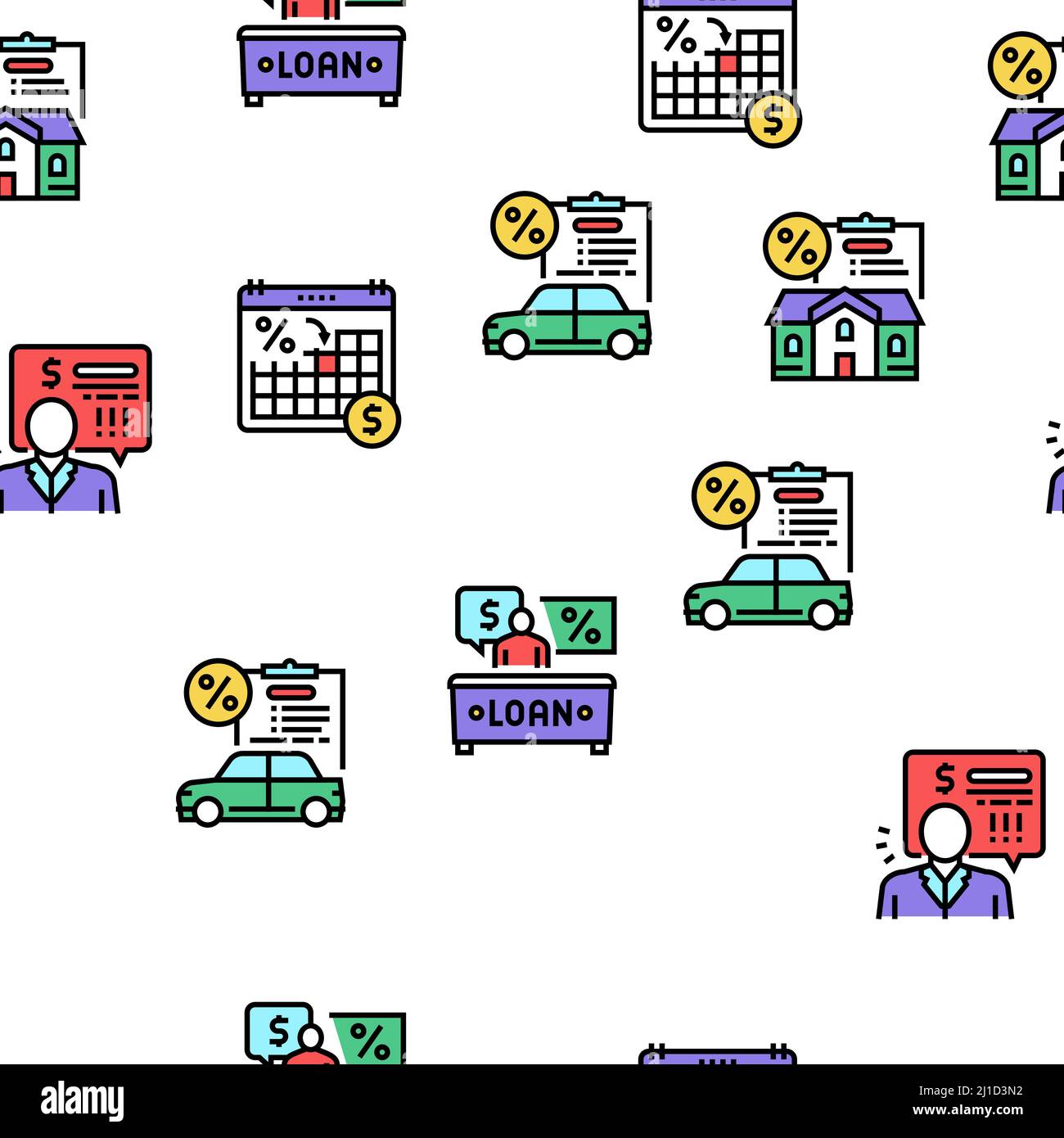 Loan Financial Credit Vector Seamless Pattern Stock Vector Image & Art ...