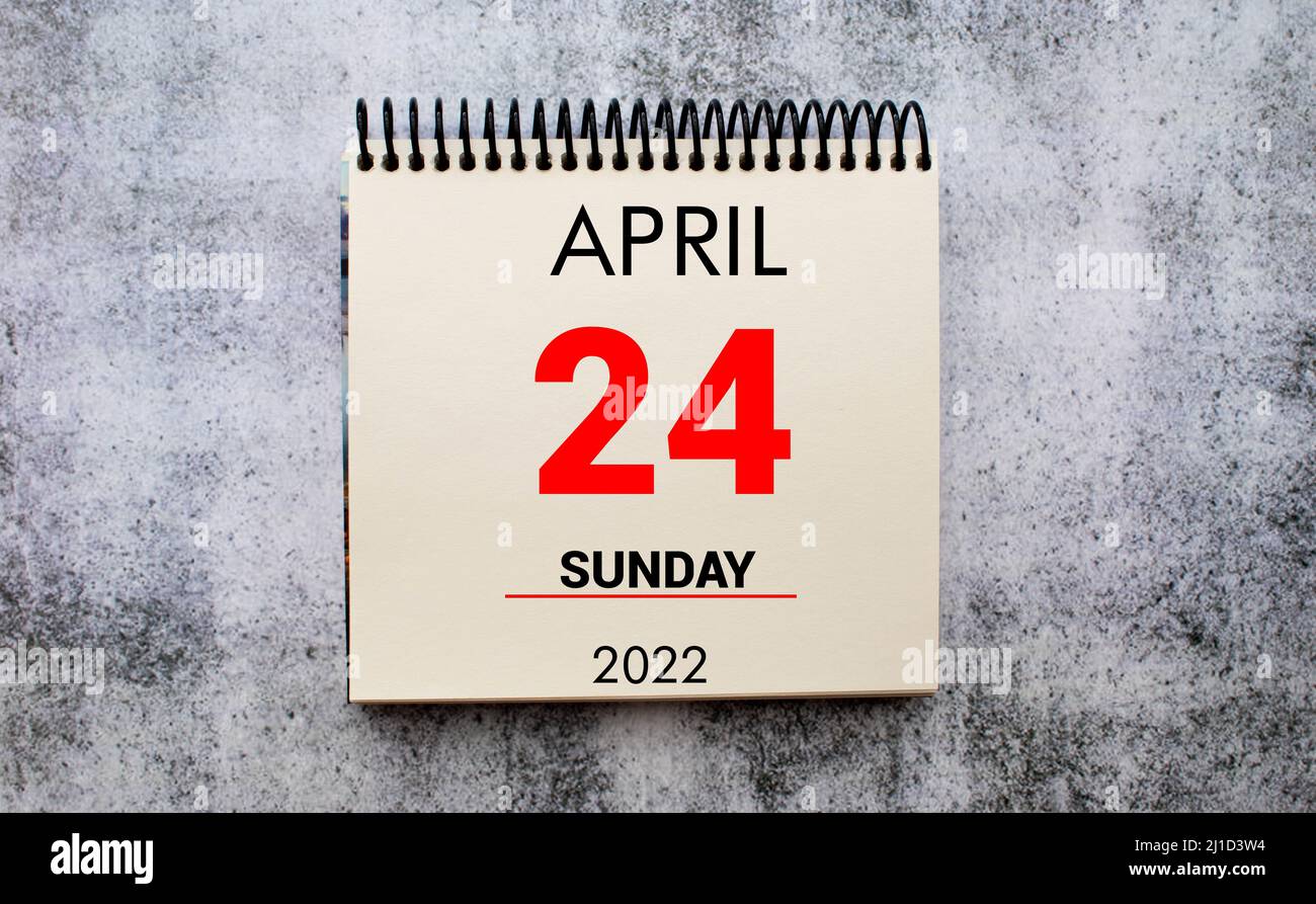 April 24. 24th day of month, calendar date. Stand for desktop calendar ...