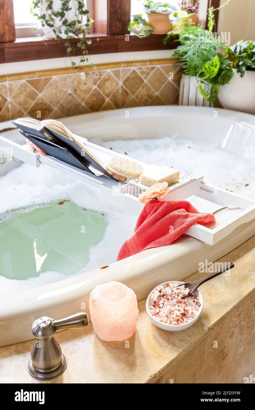 Self care spa bath Stock Photo - Alamy
