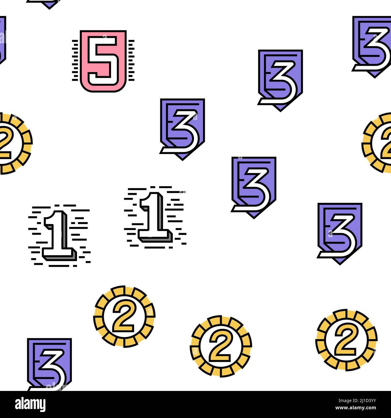 Numbers Numeral Title Vector Seamless Pattern Stock Vector Image & Art ...