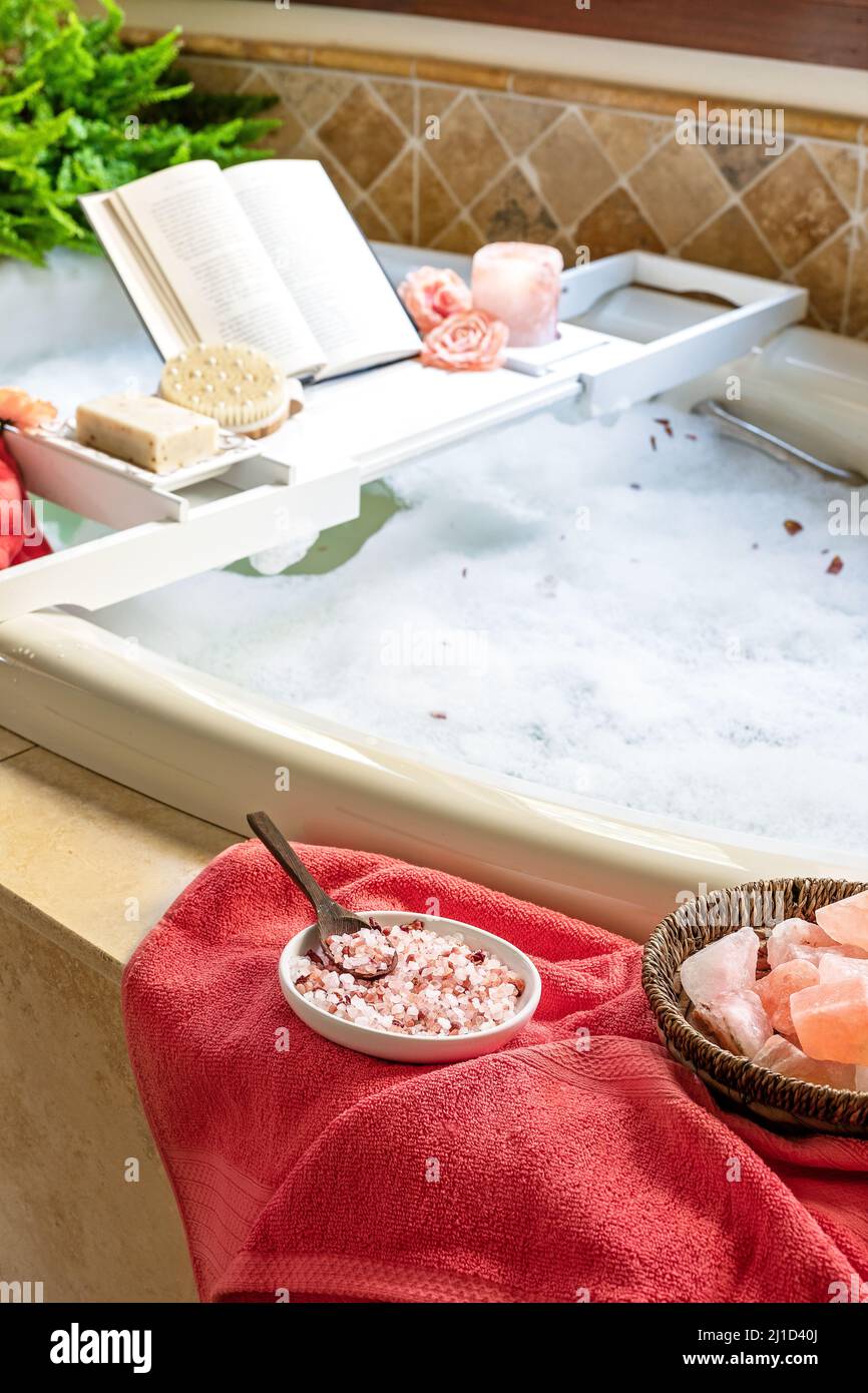 Self care spa bath Stock Photo - Alamy