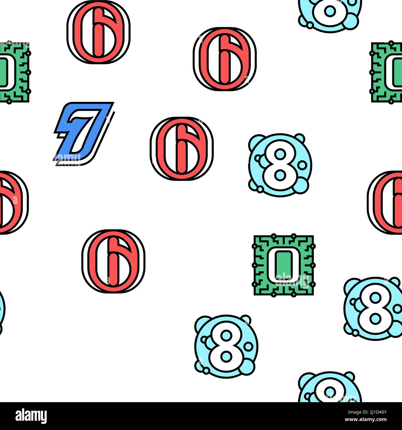 Numbers Numeral Title Vector Seamless Pattern Stock Vector Image & Art ...