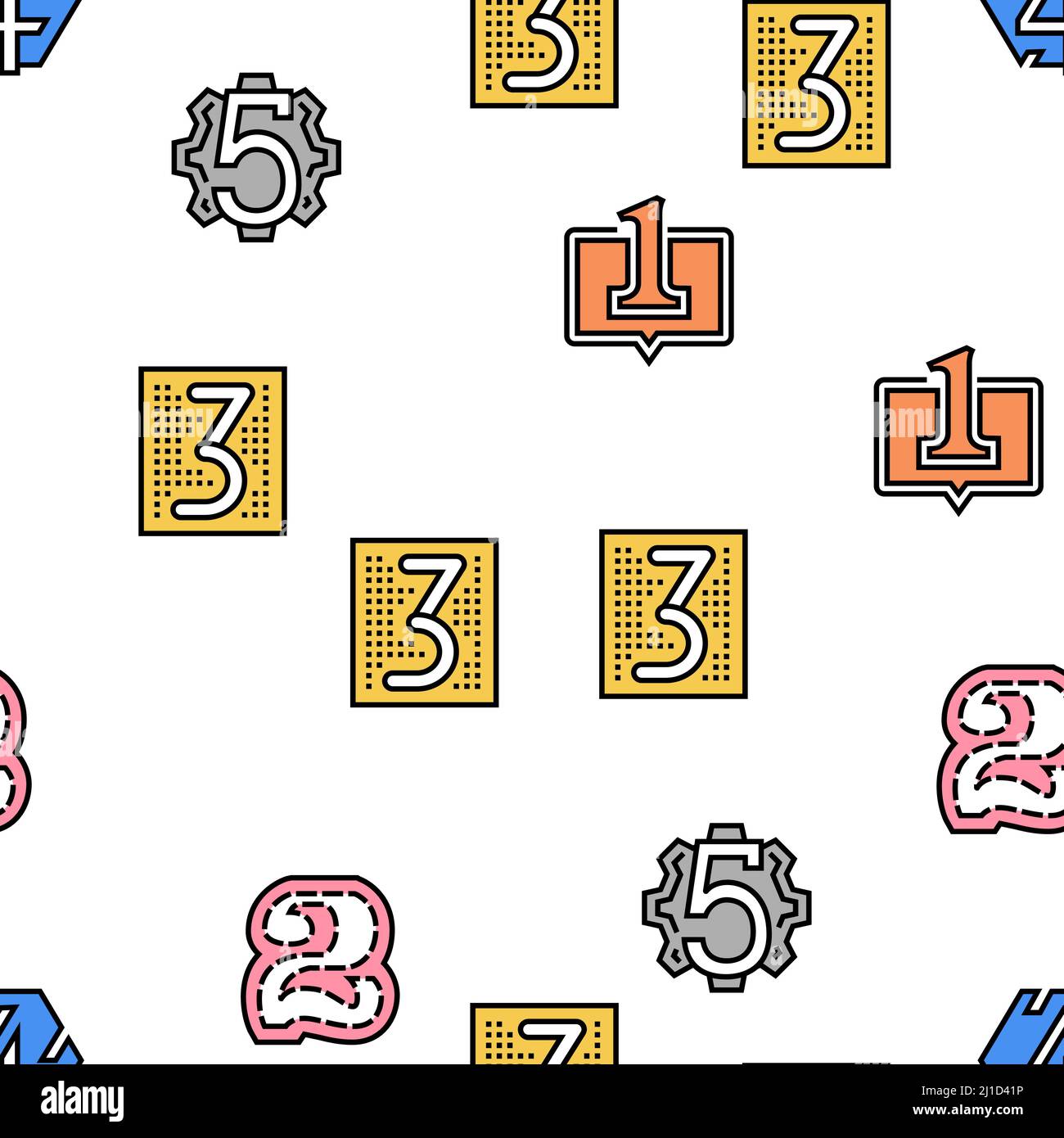 Numbers Numeral Title Vector Seamless Pattern Stock Vector Image & Art ...