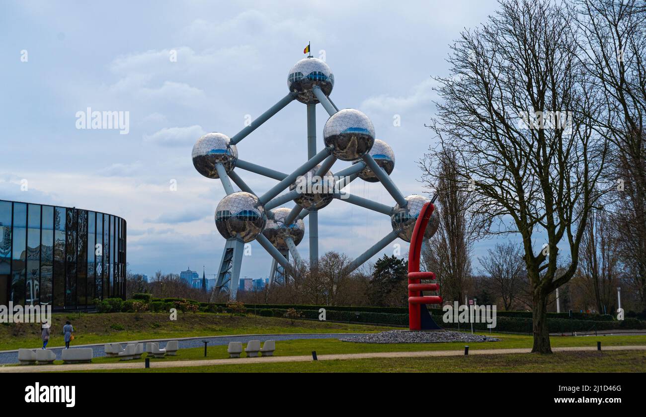 Brussels, Belgium - March 24, 2022: Atomium monument in Brussels Stock ...