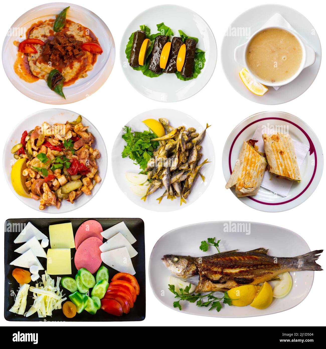 Collection various traditional dishes Cut Out Stock Images & Pictures ...