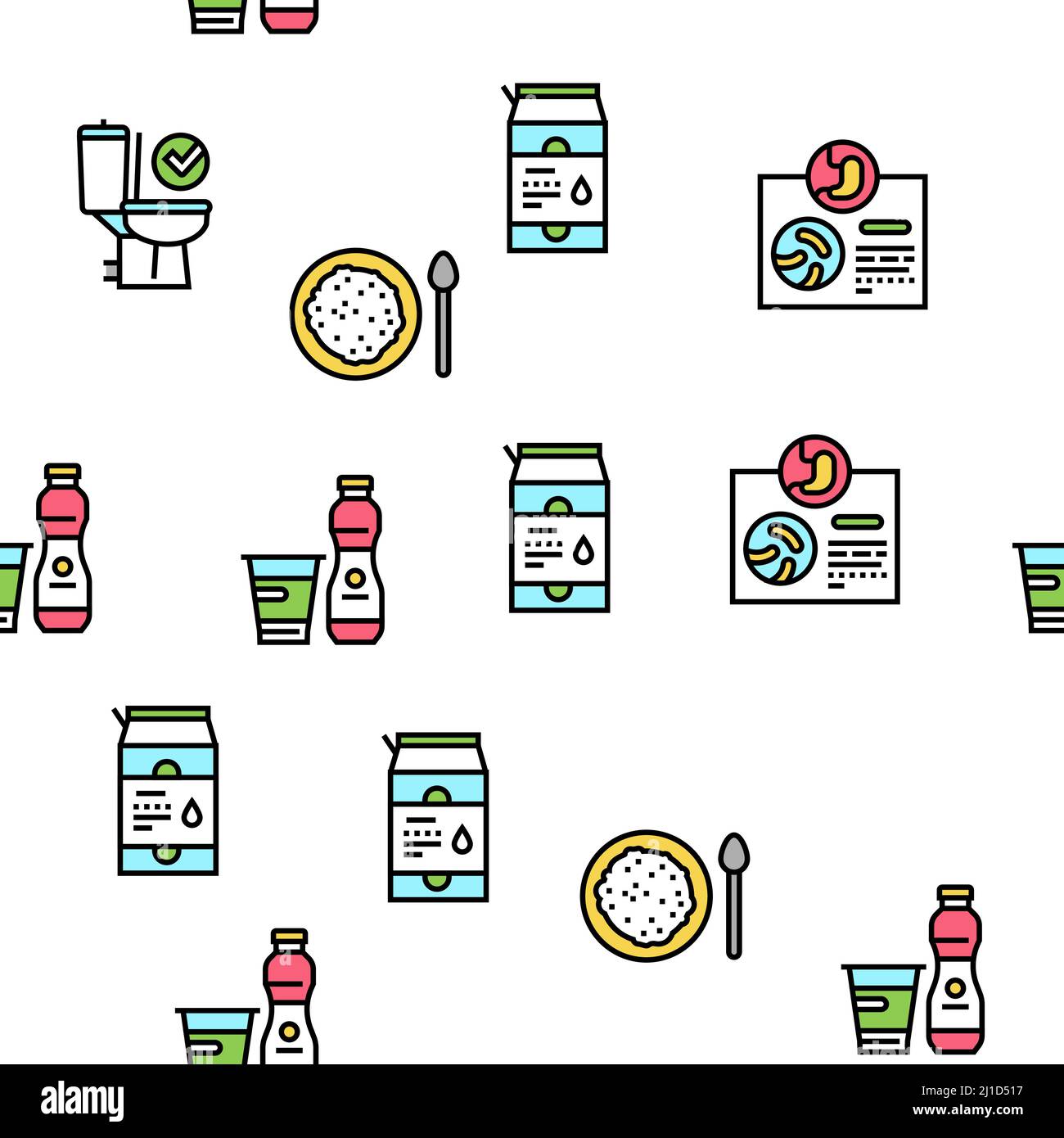 Probiotics Bacterium Vector Seamless Pattern Stock Vector Image & Art ...