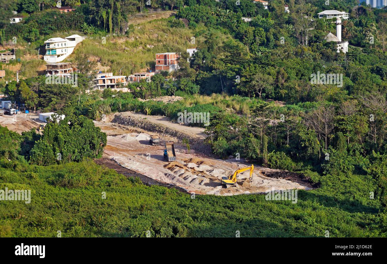 Earthmoving for building construction in Rio de Janeiro, Brazil Stock ...