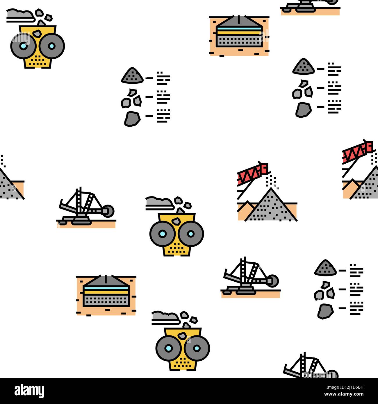 Crushed Stone Mining Vector Seamless Pattern Stock Vector Image & Art ...