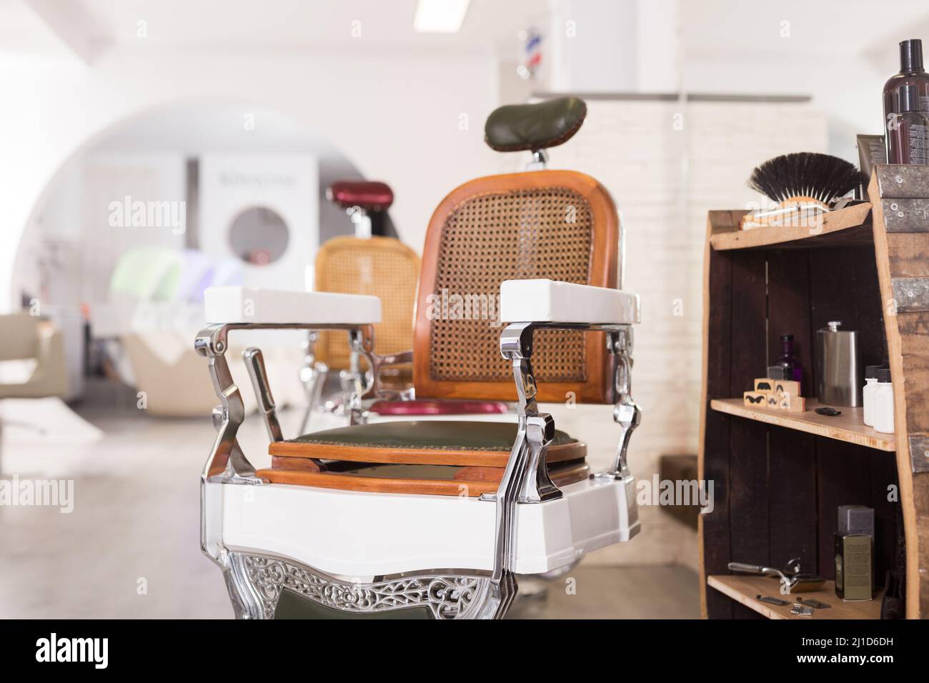 Barbershop chair with professional tools Stock Photo - Alamy