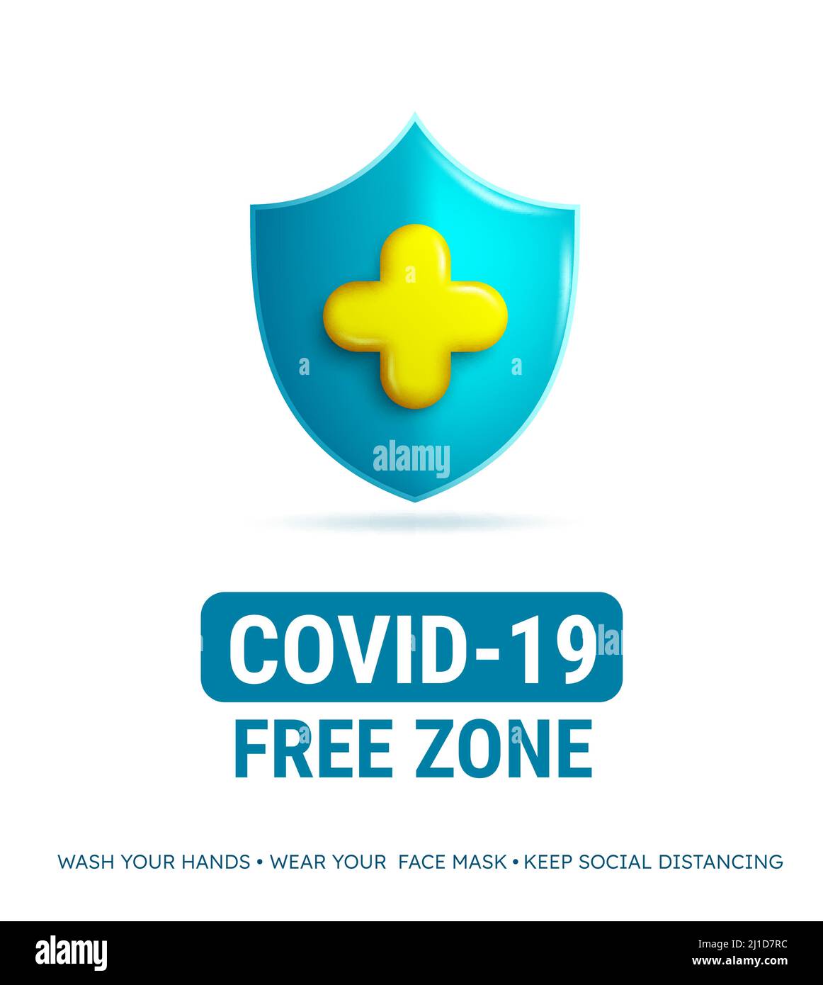 Covid-19 free vector poster design. Covid free text in protection ...
