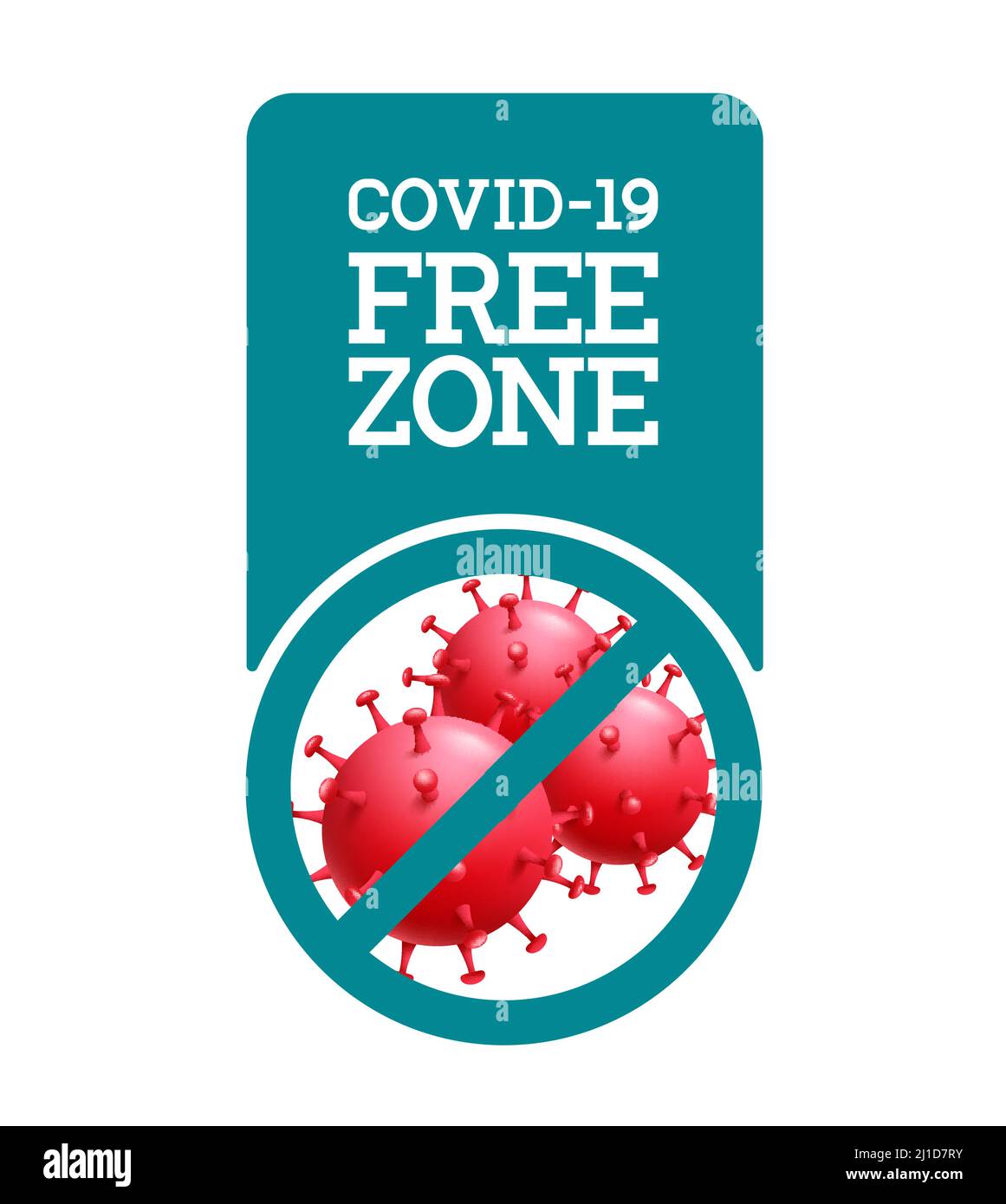 Covid free vector poster design. Covid-19 free zone text in logo sign ...