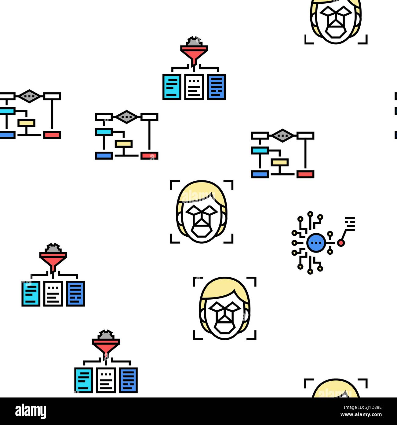 Neural Network And Ai Vector Seamless Pattern Stock Vector Image & Art ...