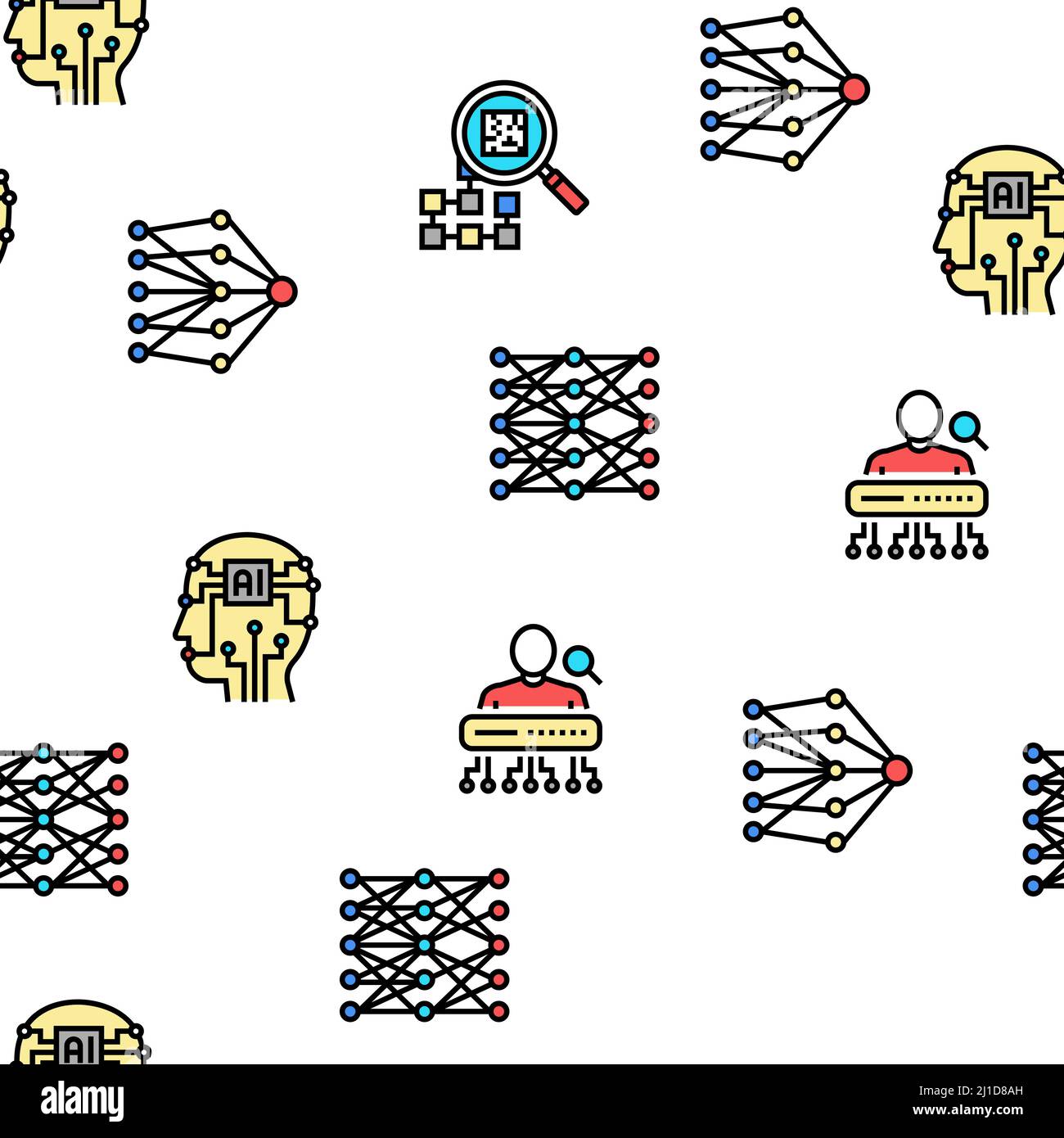 Neural Network And Ai Vector Seamless Pattern Stock Vector Image And Art