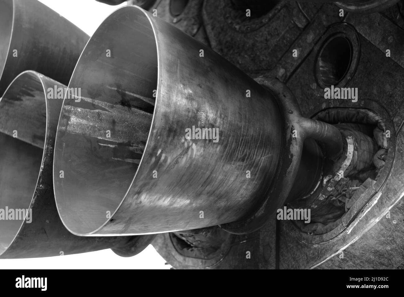 Exhaust nozzles of SpaceX Falcon on display at NASA's Space Center ...