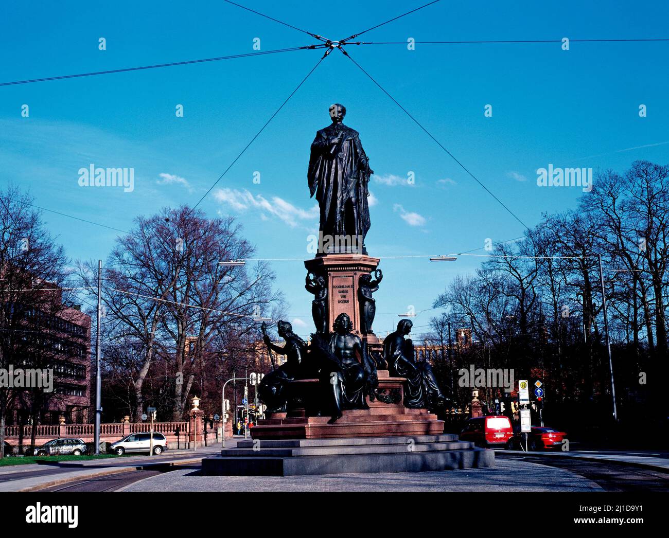 Monument of Bavarian King Maximilian the 2nd, Munich, Upper Bavaria ...