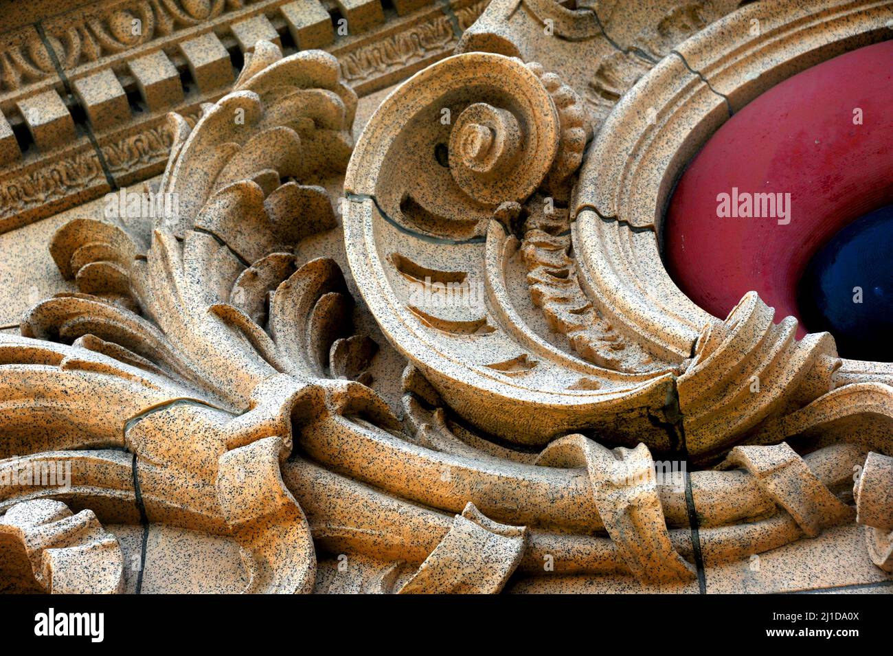 Decorative scrollwork decorates eaves of old trail depot in Livingston ...
