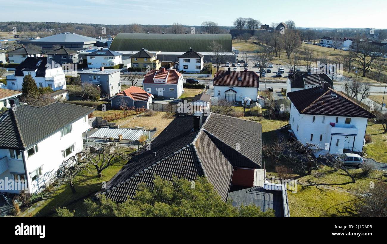 Aerial shot residential buildings in hi-res stock photography and ...