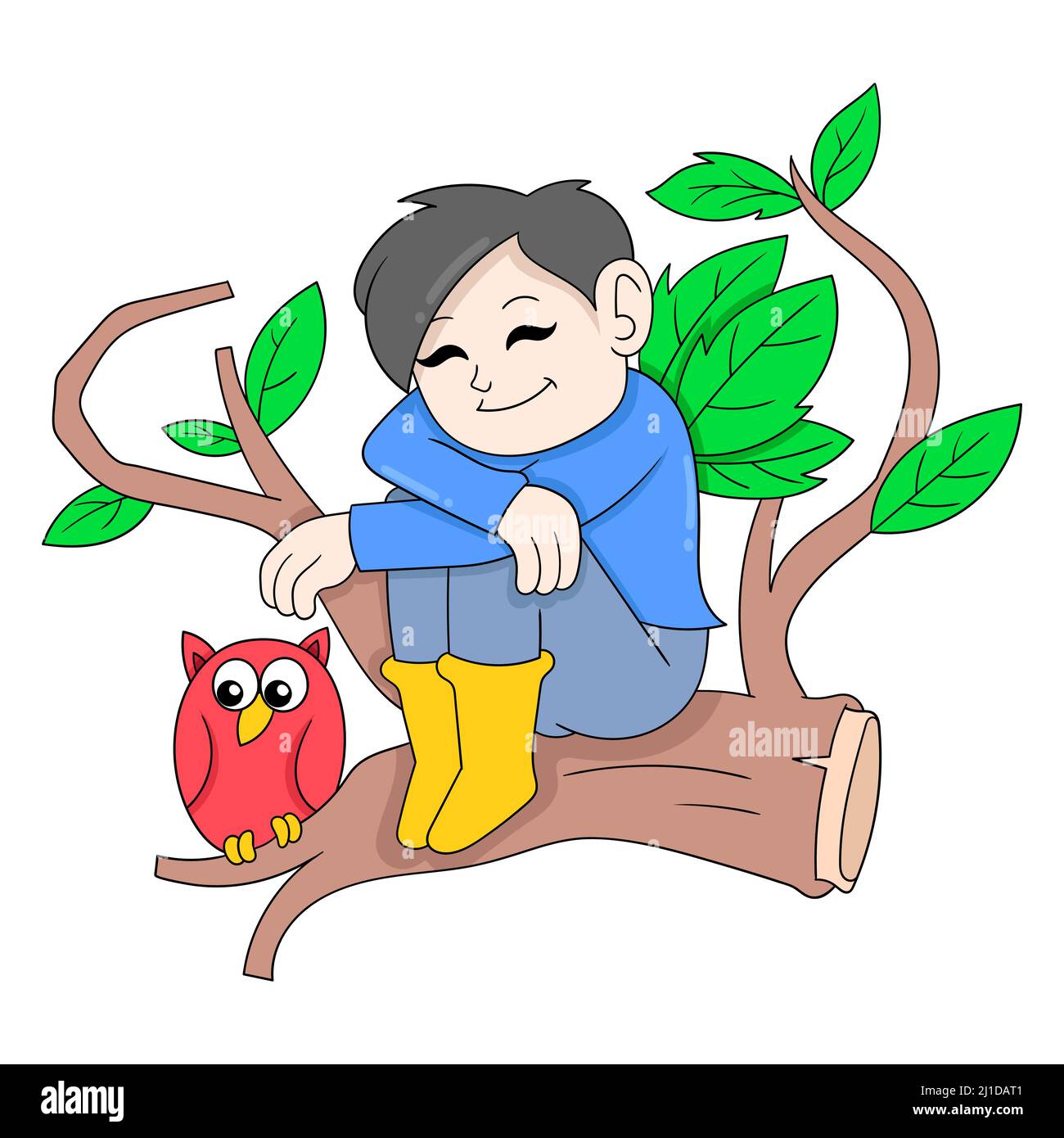 Sitting on a trunk Cut Out Stock Images & Pictures - Alamy