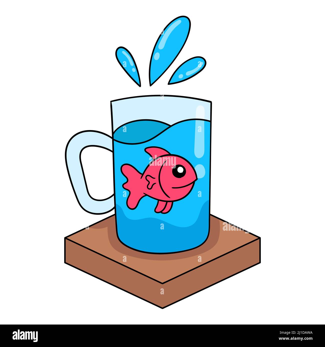 aquarium kettle glass filled with beautiful fish Stock Vector Image ...