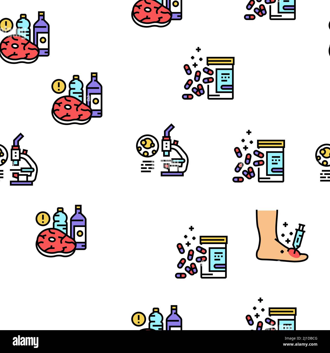 Gout Health Disease Vector Seamless Pattern Stock Vector Image & Art ...