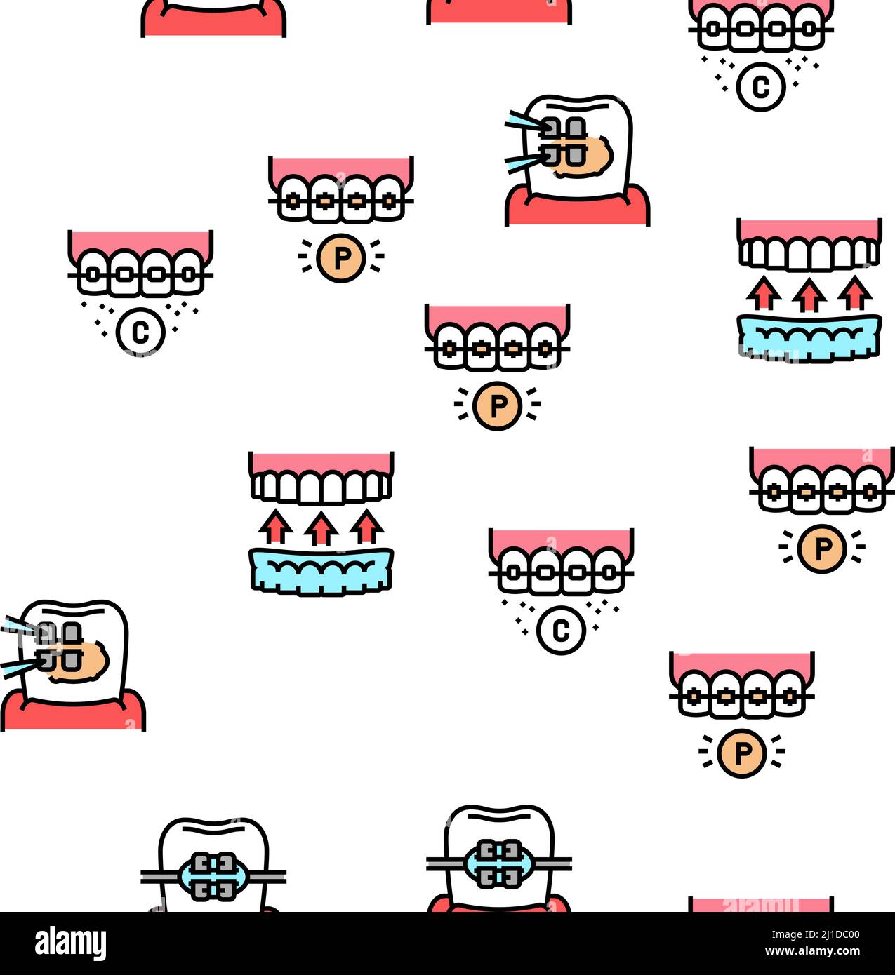 Tooth Braces Accessory Vector Seamless Pattern Stock Vector Image & Art ...