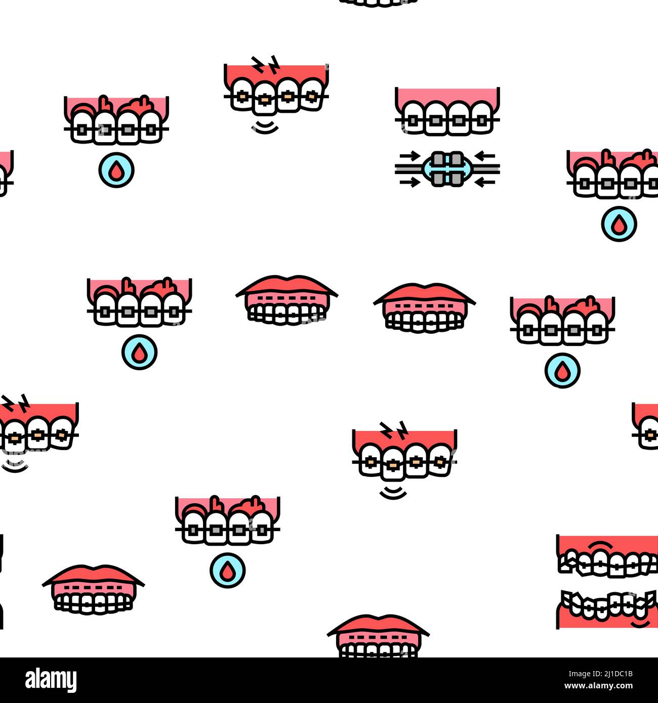Tooth Braces Accessory Vector Seamless Pattern Stock Vector Image & Art ...