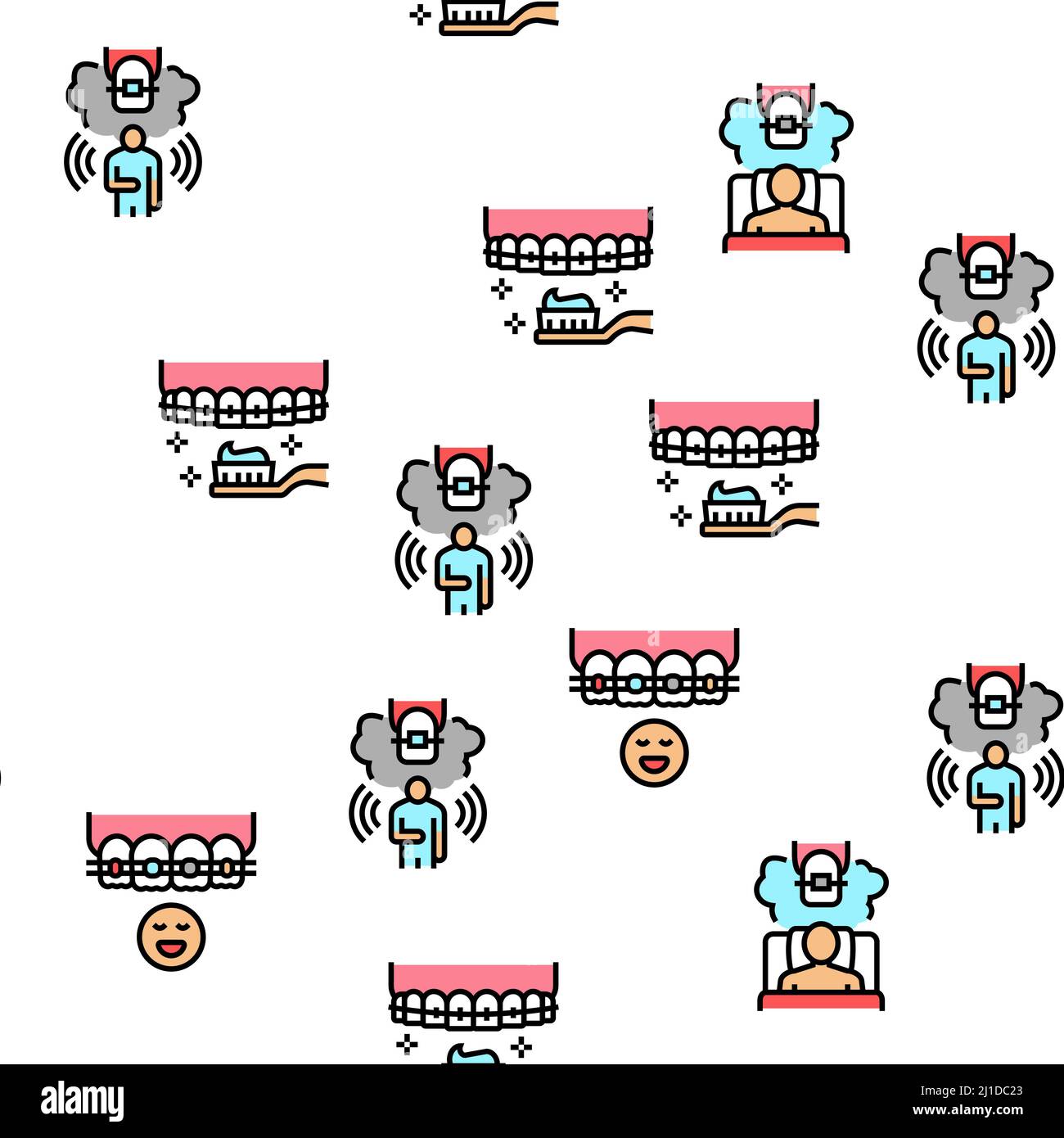 Tooth Braces Accessory Vector Seamless Pattern Stock Vector Image & Art ...