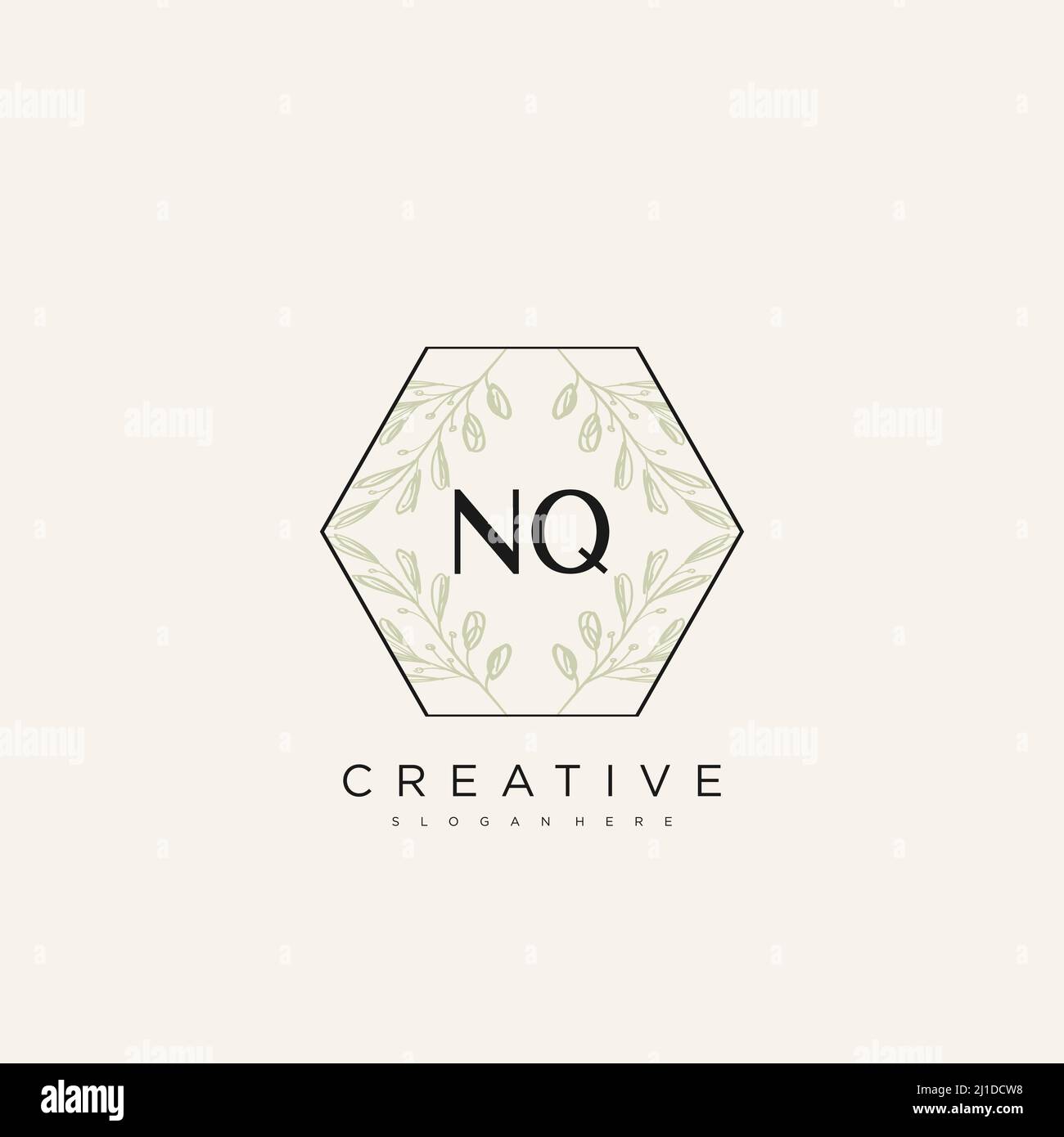 NQ Initial Letter Flower Logo Template Vector premium vector Stock ...